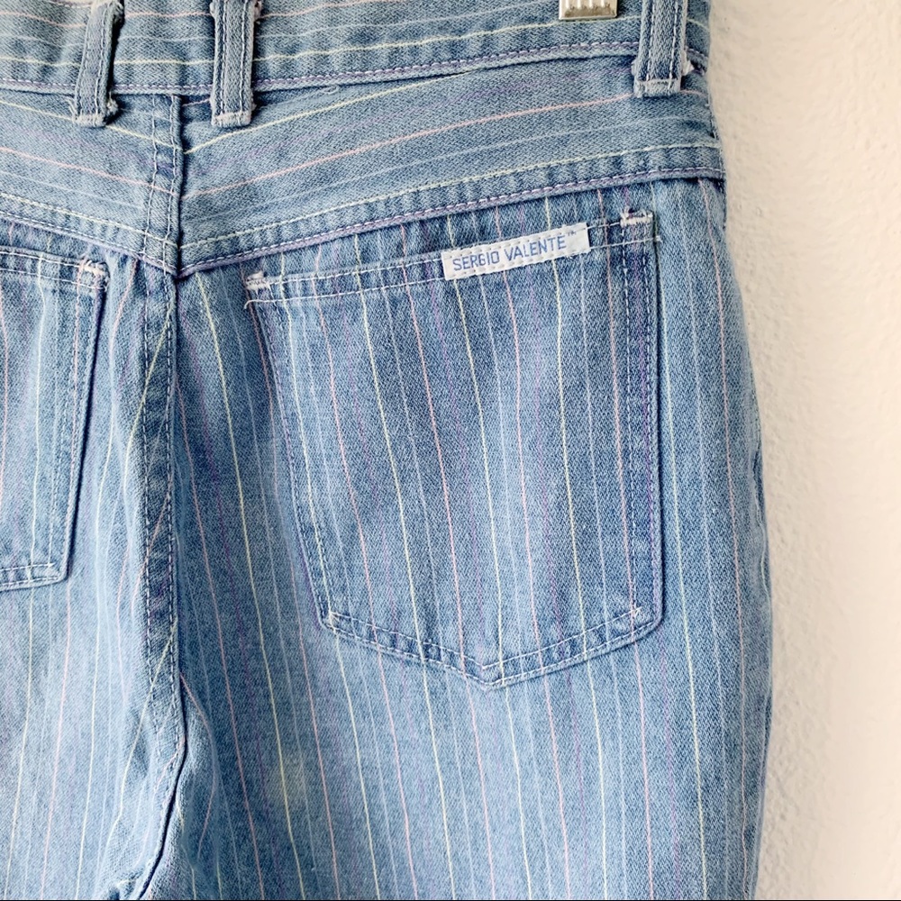 Sergio Valente Vintage Pinstriped Light Blue Jeans - Gem